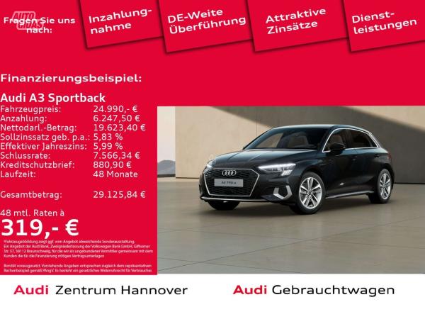 Melns Audi A3 2022 Kauņa, ar dzinēja tilpumu 1.40 L un nobraukumu 58 tūkst. km par 27540 €, foto 1 vietnē AUTOMOTO.COM.LV