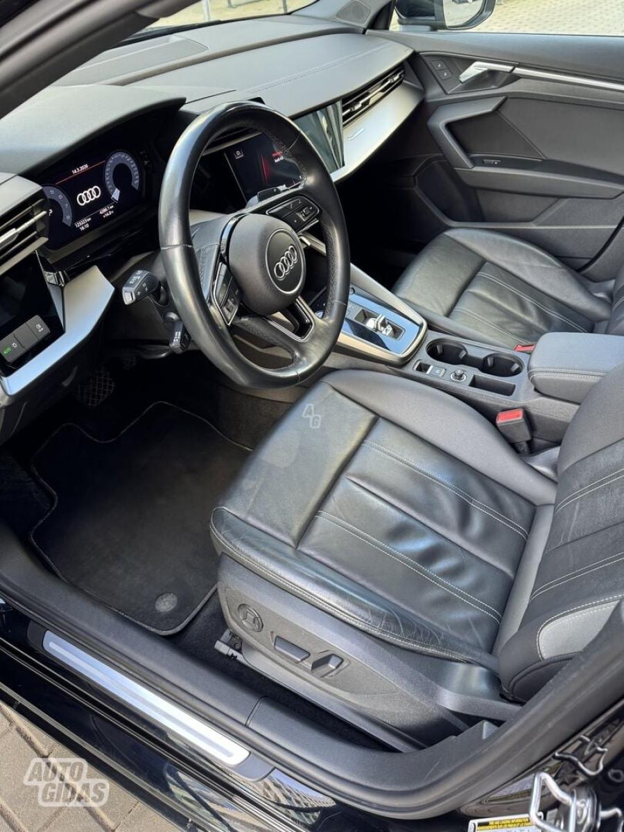 Black Audi A3 2022 in Vilnius, with an engine capacity of 2.00 L and mileage of 126 thousand km for 17900 €, photo 12 on AUTOMOTO.COM.LV