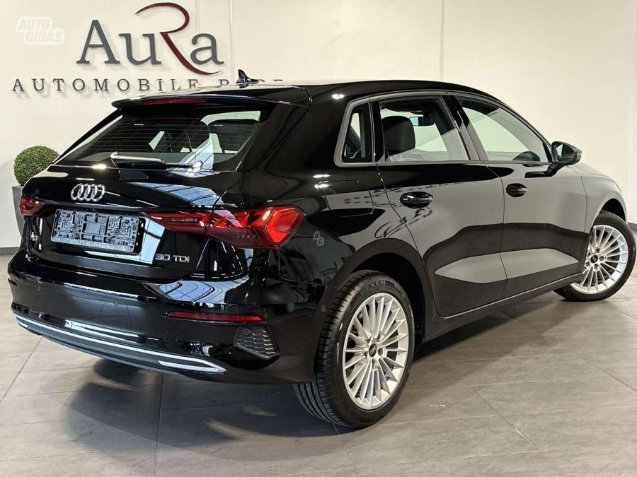 Black Audi A3 2023 in Kaunas, with an engine capacity of 2.00 L and mileage of 46 thousand km for 27539 €, photo 4 on AUTOMOTO.COM.LV