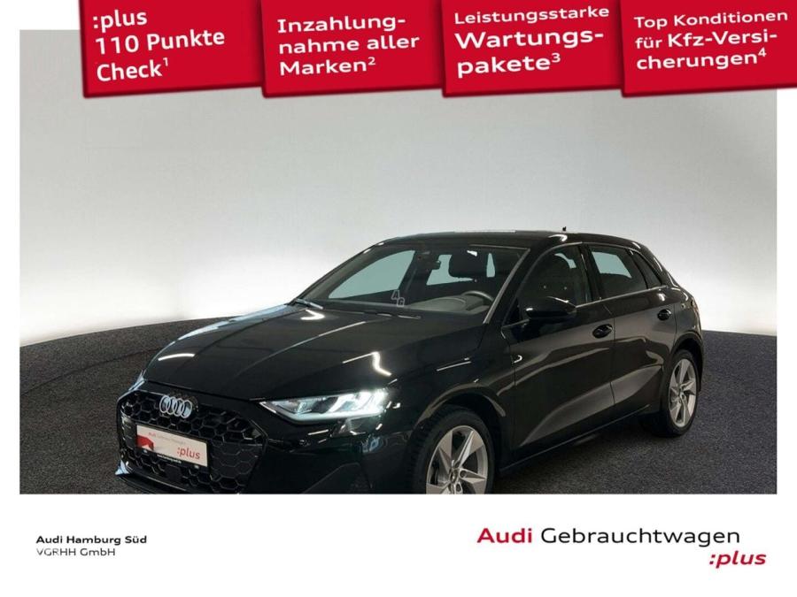 Melns Audi A3 2025 Kauņa, ar dzinēja tilpumu 1.50 L un nobraukumu 22 tūkst. km par 33124 €, foto 1 vietnē AUTOMOTO.COM.LV