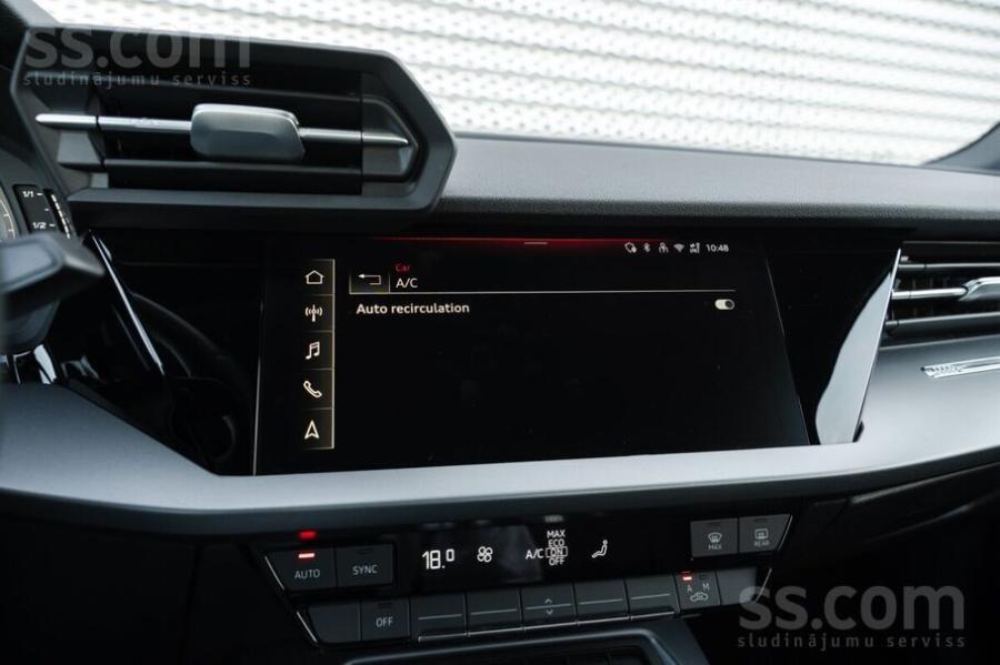 Black Audi A3 2025 in Riga, with an engine capacity of 1.50 L and mileage of 16 thousand km for 30550 €, photo 18 on AUTOMOTO.COM.LV