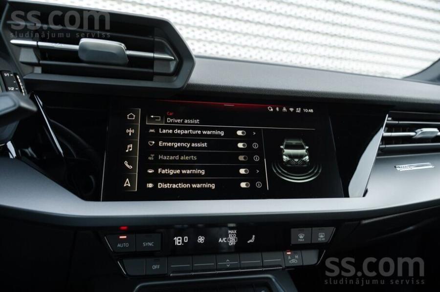 Black Audi A3 2025 in Riga, with an engine capacity of 1.50 L and mileage of 16 thousand km for 30550 €, photo 20 on AUTOMOTO.COM.LV
