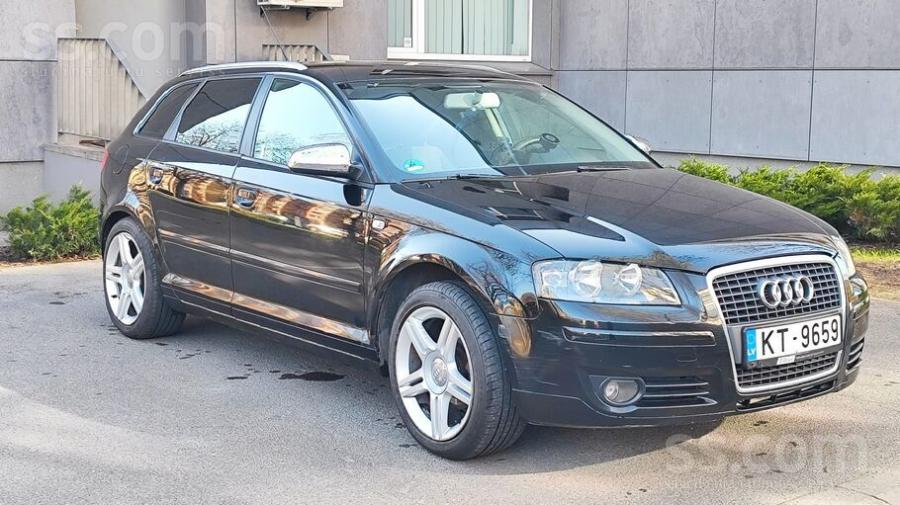 Black Audi A3 2007 in Riga, with an engine capacity of 1.60 L and mileage of 355 thousand km for 2200 €, photo 1 on AUTOMOTO.COM.LV