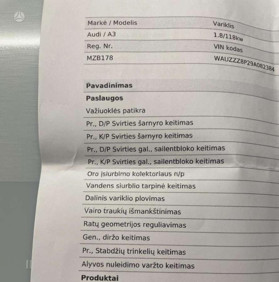 Black Audi A3 2009 in Siauliai, with an engine capacity of 1.80 L and mileage of 259 thousand km for 4500 €, photo 11 on AUTOMOTO.COM.LV