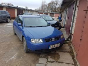 Zils Audi A3 1999 Marijampole, ar dzinēja tilpumu 1.90 L un nobraukumu 390 tūkst. km par 600 €, foto  vietnē AUTOMOTO.COM.LV