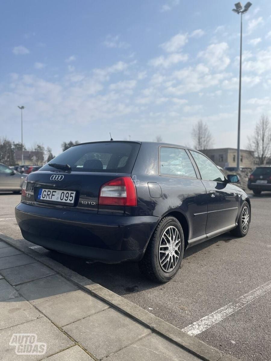 Blue Audi A3 2001 in Utena, with an engine capacity of 1.90 L and mileage of 267 thousand km for 1500 €, photo 6 on AUTOMOTO.COM.LV