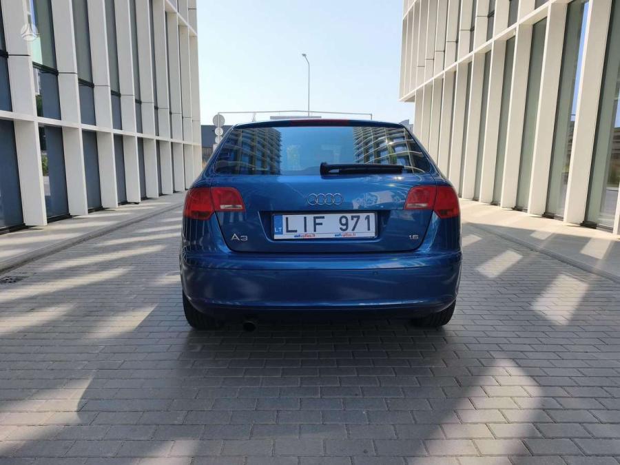 Blue Audi A3 2005 in Vilnius, with an engine capacity of 1.60 L and mileage of 200 thousand km for 2300 €, photo 6 on AUTOMOTO.COM.LV