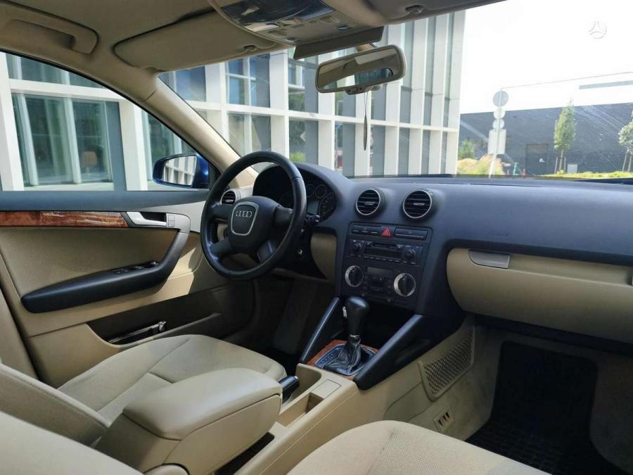 Blue Audi A3 2005 in Vilnius, with an engine capacity of 1.60 L and mileage of 200 thousand km for 2300 €, photo 12 on AUTOMOTO.COM.LV