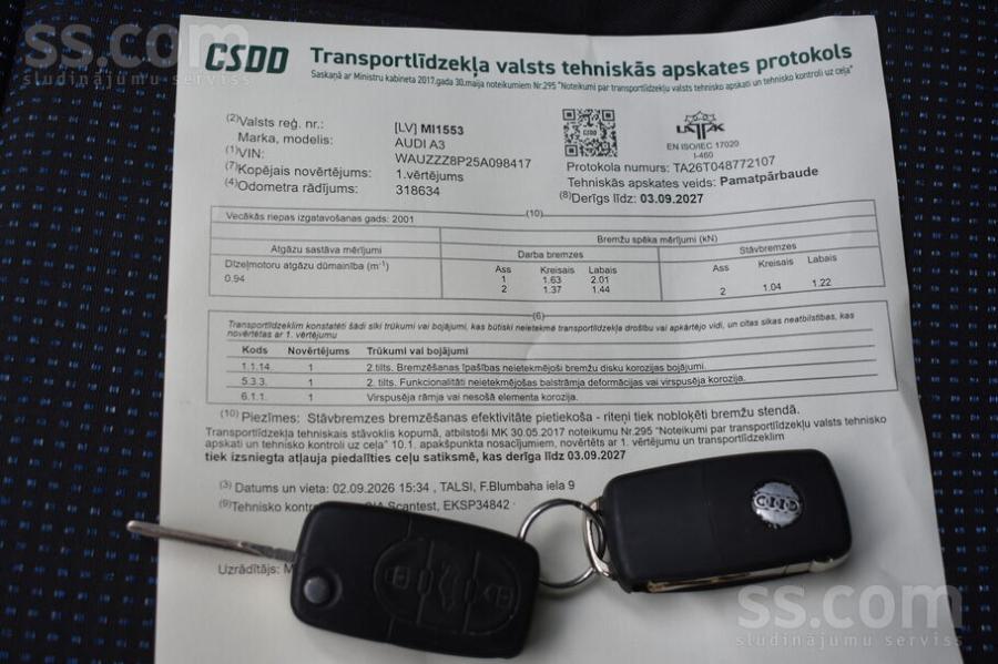 Zils Audi A3 2005 Talsi, ar dzinēja tilpumu 2.00 L un nobraukumu 317 tūkst. km par 2200 €, foto 14 vietnē AUTOMOTO.COM.LV