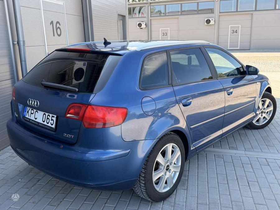 Blue Audi A3 2006 in Vilnius, with an engine capacity of 1.98 L and mileage of 223 thousand km for 3300 €, photo 7 on AUTOMOTO.COM.LV