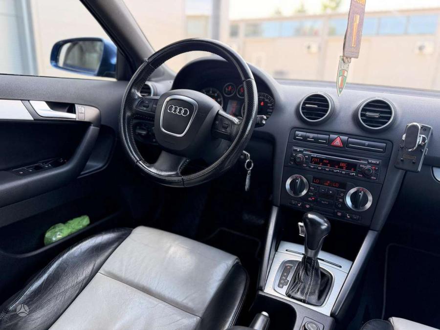 Blue Audi A3 2006 in Vilnius, with an engine capacity of 1.98 L and mileage of 223 thousand km for 3300 €, photo 24 on AUTOMOTO.COM.LV