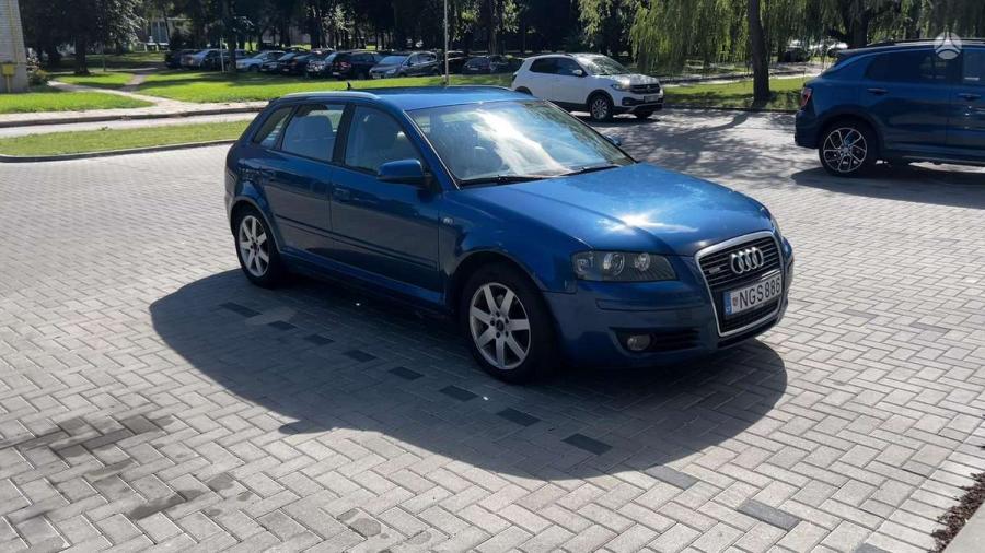 Blue Audi A3 2007 in Panevezys, with an engine capacity of 1.97 L and mileage of 367 thousand km for 2700 €, photo 4 on AUTOMOTO.COM.LV