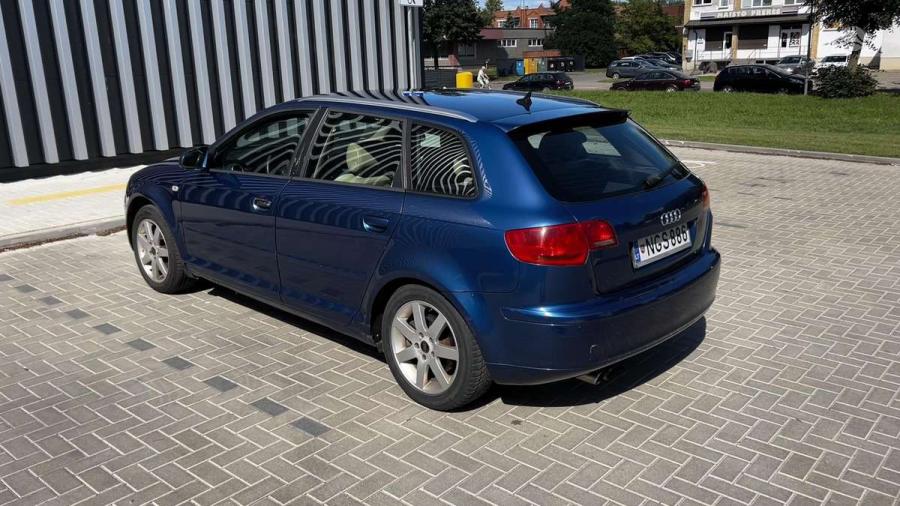 Blue Audi A3 2007 in Panevezys, with an engine capacity of 1.97 L and mileage of 367 thousand km for 2700 €, photo 7 on AUTOMOTO.COM.LV