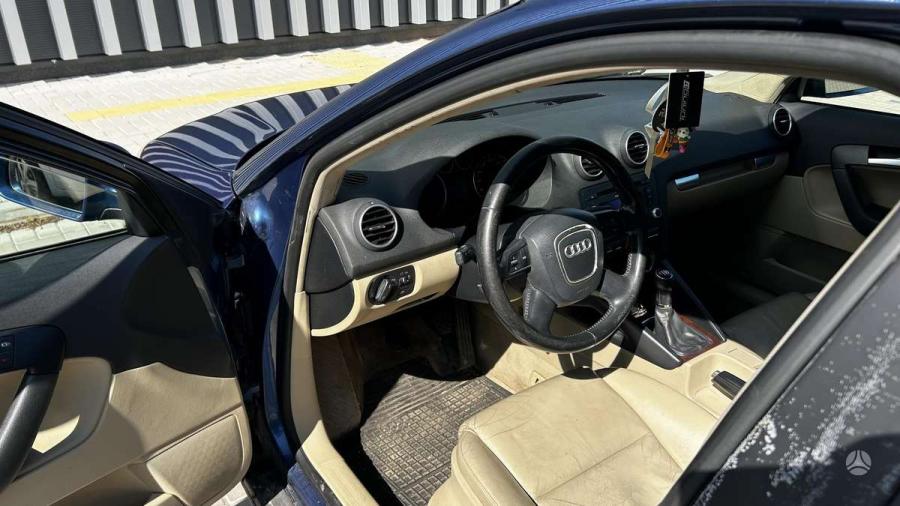 Blue Audi A3 2007 in Panevezys, with an engine capacity of 1.97 L and mileage of 367 thousand km for 2700 €, photo 15 on AUTOMOTO.COM.LV