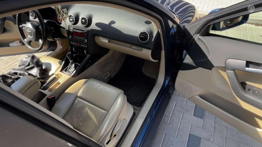 Blue Audi A3 2007 in Panevezys, with an engine capacity of 1.97 L and mileage of 367 thousand km for 2700 €, photo 21 on AUTOMOTO.COM.LV