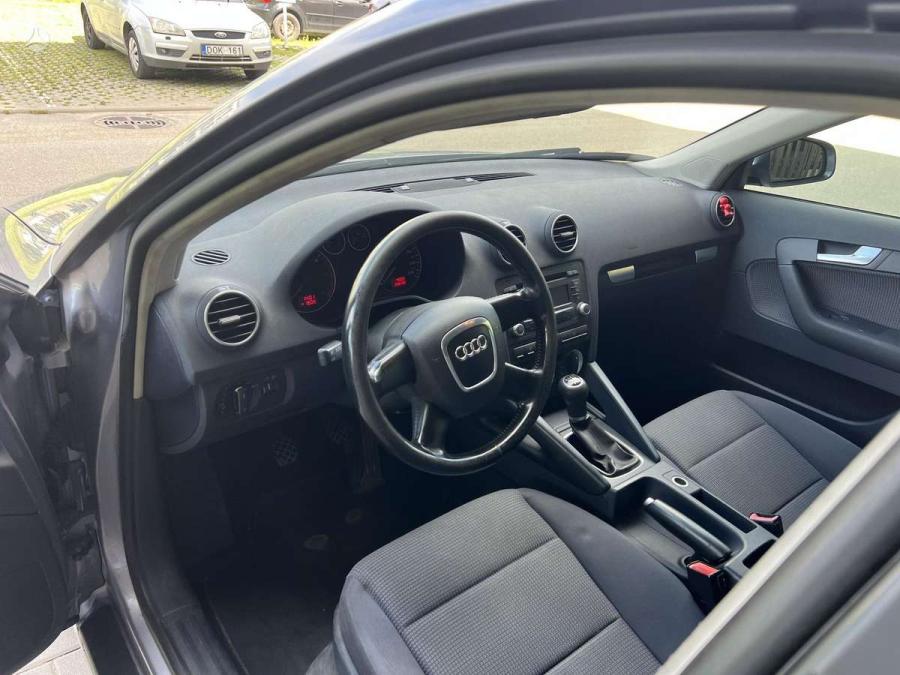 Blue Audi A3 2007 in Vilnius, with an engine capacity of 1.97 L and mileage of 256 thousand km for 1750 €, photo 10 on AUTOMOTO.COM.LV