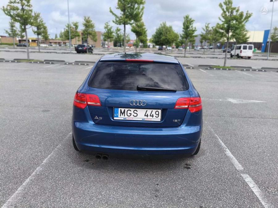 Blue Audi A3 2009 in Klaipeda, with an engine capacity of 1.80 L and mileage of 269 thousand km for 5300 €, photo 5 on AUTOMOTO.COM.LV