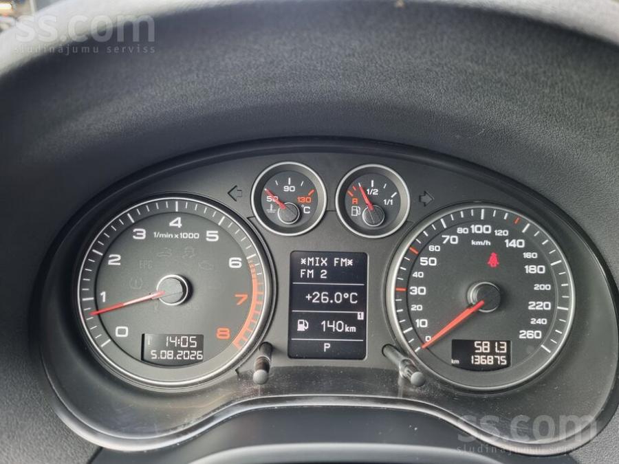 Blue Audi A3 2009 in Riga, with an engine capacity of 1.40 L and mileage of 137 thousand km for 6200 €, photo 10 on AUTOMOTO.COM.LV