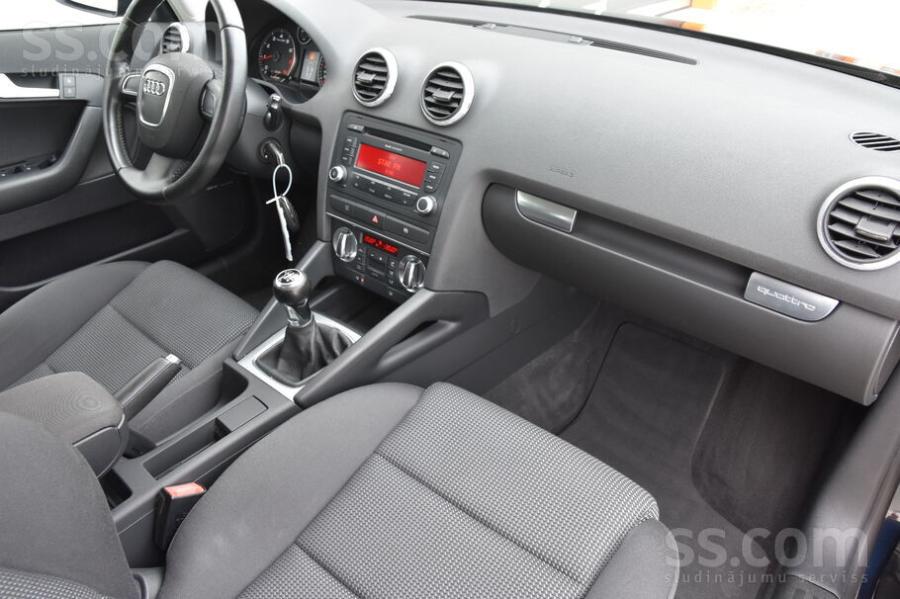Blue Audi A3 2009 in Riga, with an engine capacity of 1.80 L and mileage of 189 thousand km for 5750 €, photo 12 on AUTOMOTO.COM.LV