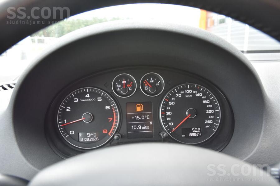 Blue Audi A3 2009 in Riga, with an engine capacity of 1.80 L and mileage of 189 thousand km for 5750 €, photo 29 on AUTOMOTO.COM.LV