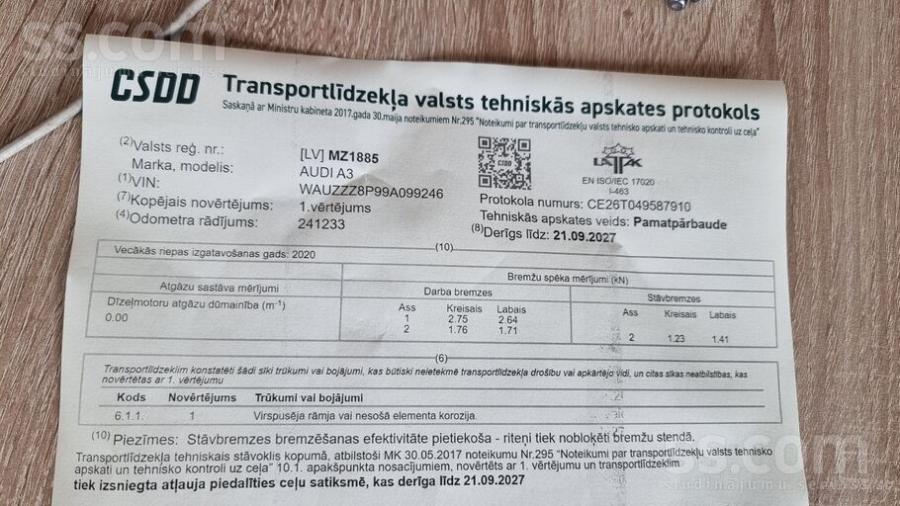 Синий Ауди А3 2009 в Цесис, объемом двигателя 2.00 л и пробегом 241 тыс. км за 3900 €, фото 20 на AUTOMOTO.COM.LV