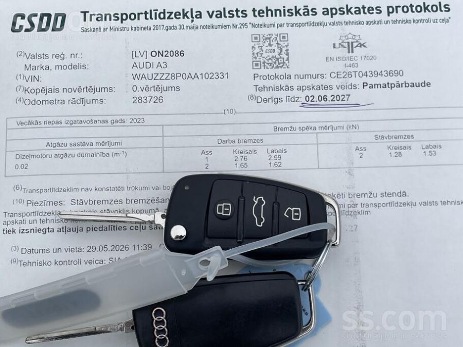 Blue Audi A3 2010 in Cesis, with an engine capacity of 2.00 L and mileage of 0 thousand km for 5790 €, photo 23 on AUTOMOTO.COM.LV