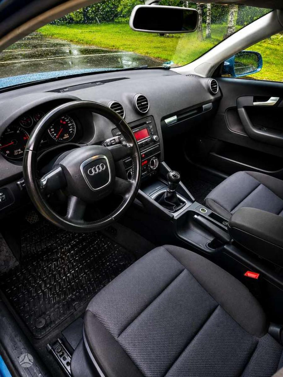 Blue Audi A3 2010 in Utena, with an engine capacity of 1.60 L and mileage of 260 thousand km for 3950 €, photo 6 on AUTOMOTO.COM.LV