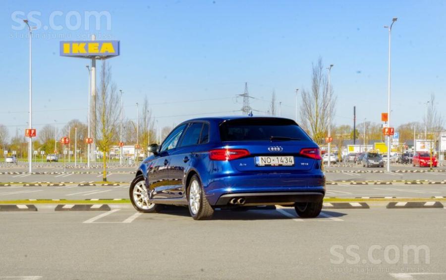 Blue Audi A3 2014 in Riga, with an engine capacity of 1.40 L and mileage of 131 thousand km for 7690 €, photo 8 on AUTOMOTO.COM.LV