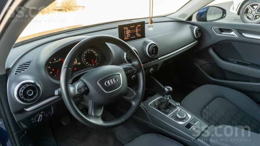 Blue Audi A3 2014 in Riga, with an engine capacity of 1.40 L and mileage of 131 thousand km for 7690 €, photo 10 on AUTOMOTO.COM.LV