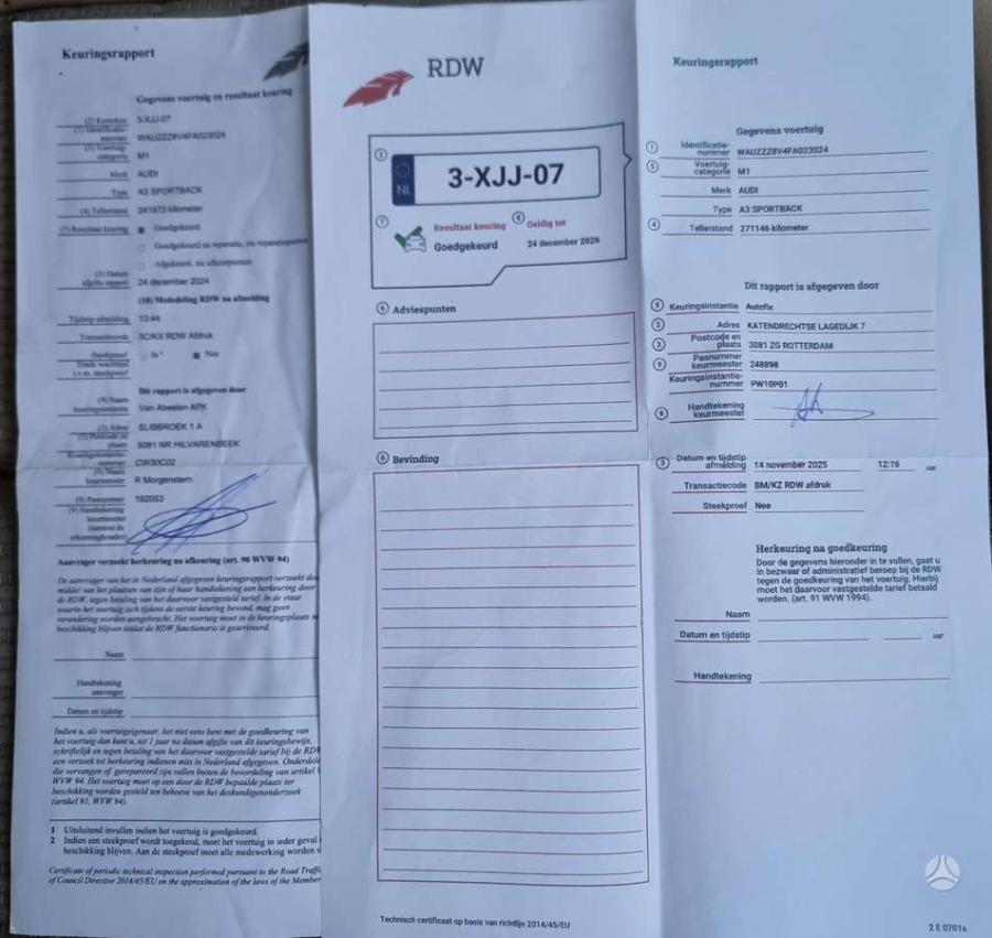 Синий Ауди А3 2014 в Каунас, объемом двигателя 1.60 л и пробегом 280 тыс. км за 7890 €, фото 33 на AUTOMOTO.COM.LV