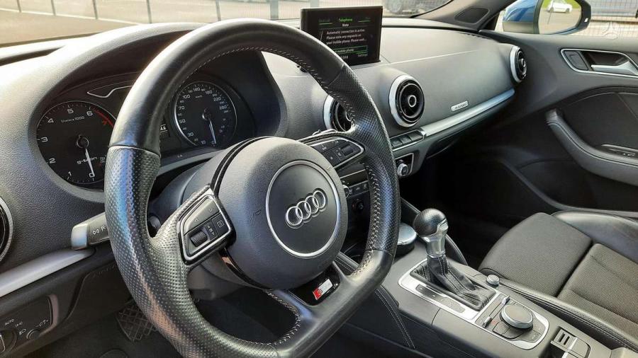 Blue Audi A3 2014 in Kaunas, with an engine capacity of 1.40 L and mileage of 272 thousand km for 7990 €, photo 37 on AUTOMOTO.COM.LV