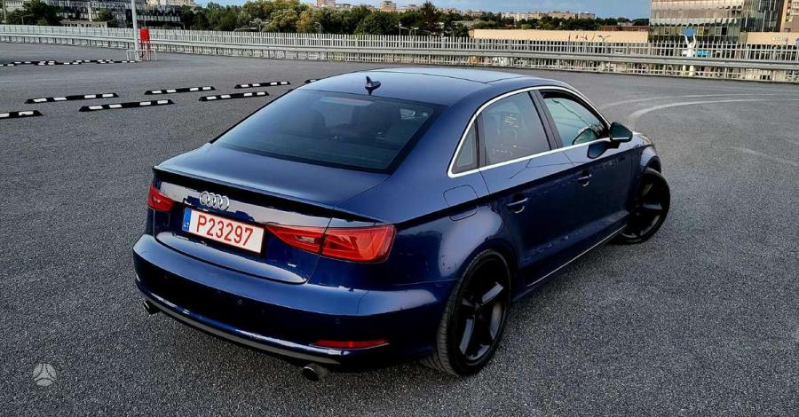 Blue Audi A3 2015 in Vilnius, with an engine capacity of 2.00 L and mileage of 180 thousand km for 13999 €, photo 12 on AUTOMOTO.COM.LV