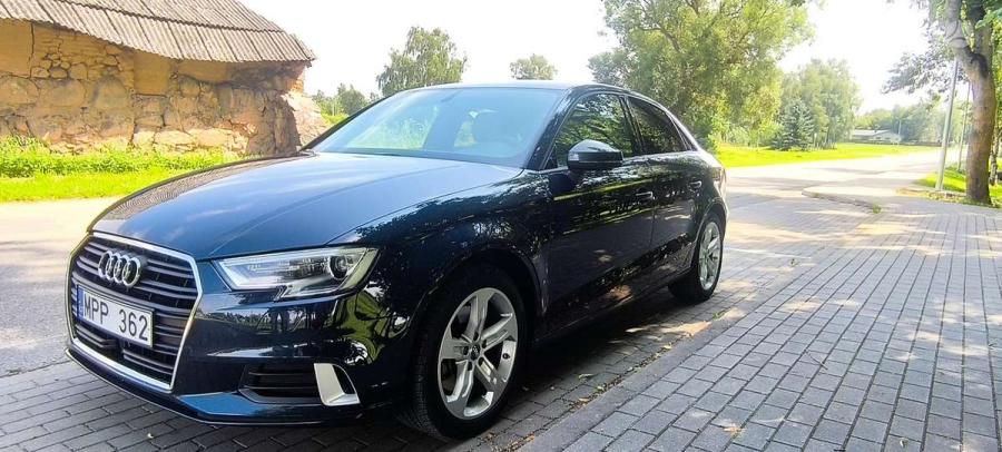 Blue Audi A3 2018 in Siauliai, with an engine capacity of 1.98 L and mileage of 60 thousand km for 18000 €, photo 1 on AUTOMOTO.COM.LV