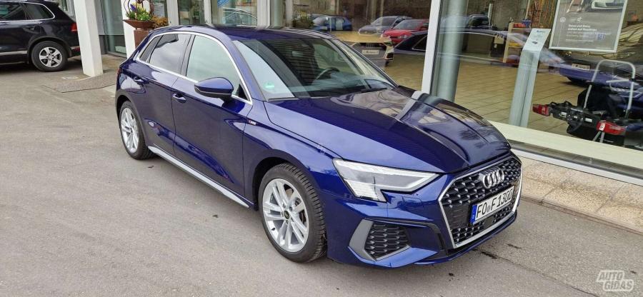 Blue Audi A3 2023 in Kaunas, with an engine capacity of 1.50 L and mileage of 25 thousand km for 33197 €, photo 2 on AUTOMOTO.COM.LV