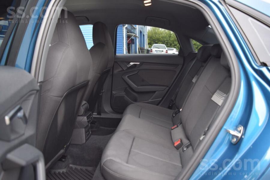 Blue Audi A3 2023 in Riga, with an engine capacity of 1.00 L and mileage of 44 thousand km for 23000 €, photo 14 on AUTOMOTO.COM.LV