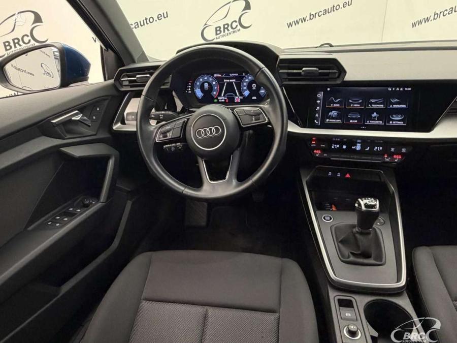 Blue Audi A3 2022 in Vilnius, with an engine capacity of 1.50 L and mileage of 27 thousand km for 17500 €, photo 15 on AUTOMOTO.COM.LV