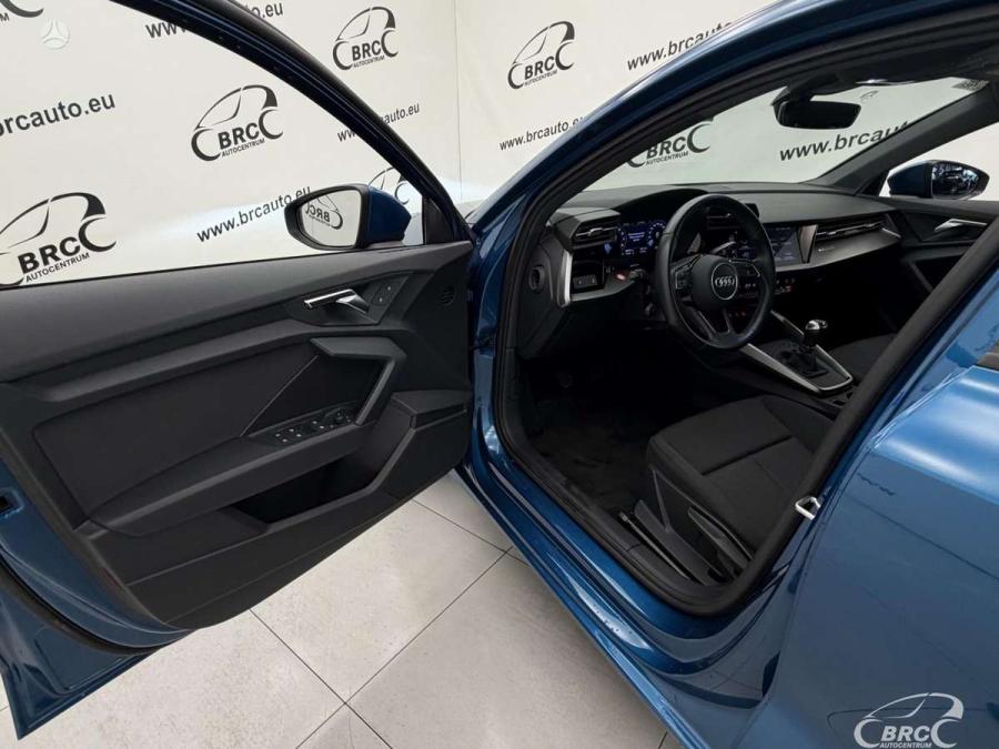 Blue Audi A3 2022 in Vilnius, with an engine capacity of 1.50 L and mileage of 27 thousand km for 17500 €, photo 20 on AUTOMOTO.COM.LV