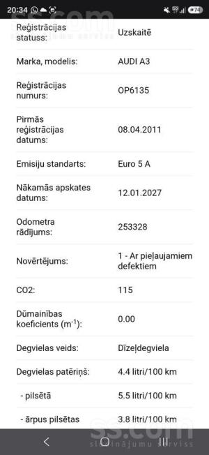 Коричневый Ауди А3 2011 в Рига, объемом двигателя 2.00 л и пробегом 261 тыс. км за 5650 €, фото 9 на AUTOMOTO.COM.LV