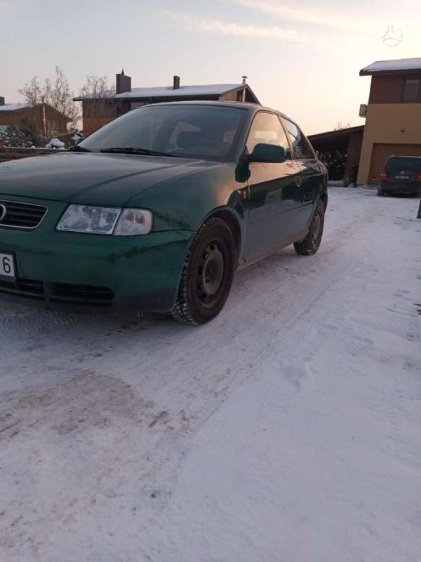 Green Audi A3 1998 in Kaunas, with an engine capacity of 1.60 L and mileage of 148 thousand km for 1100 €, photo 1 on AUTOMOTO.COM.LV