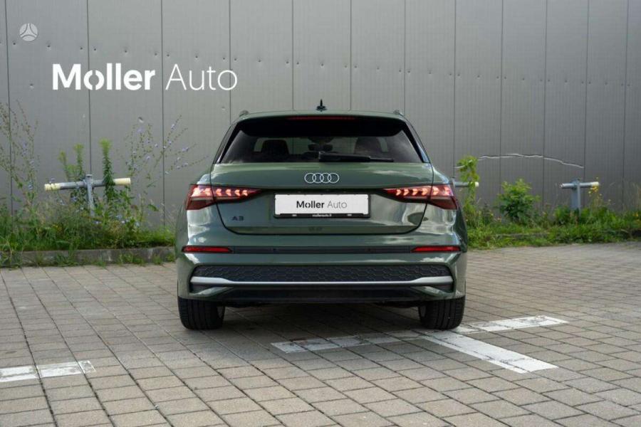Green Audi A3 2025 in Vilnius, with an engine capacity of 1.50 L and mileage of 15 thousand km for 36000 €, photo 6 on AUTOMOTO.COM.LV