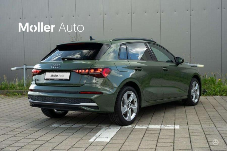 Green Audi A3 2025 in Vilnius, with an engine capacity of 1.50 L and mileage of 15 thousand km for 36000 €, photo 7 on AUTOMOTO.COM.LV