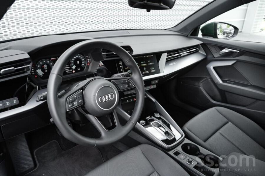 Green Audi A3 2025 in Riga, with an engine capacity of 1.50 L and mileage of 23 thousand km for 27900 €, photo 19 on AUTOMOTO.COM.LV