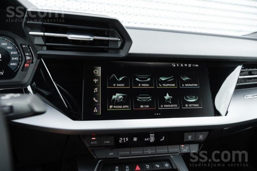 Green Audi A3 2025 in Riga, with an engine capacity of 1.50 L and mileage of 23 thousand km for 27900 €, photo 31 on AUTOMOTO.COM.LV