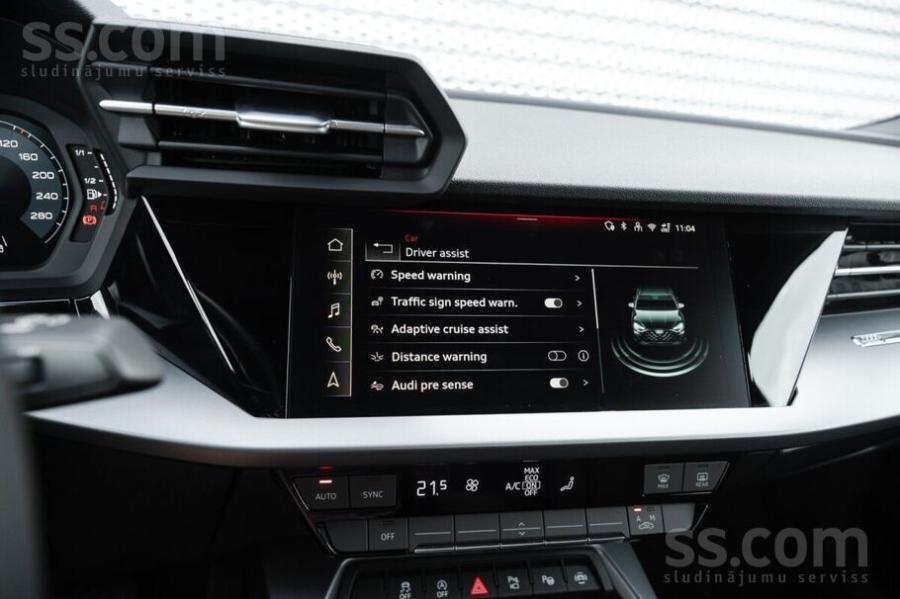 Green Audi A3 2025 in Riga, with an engine capacity of 1.50 L and mileage of 23 thousand km for 27900 €, photo 35 on AUTOMOTO.COM.LV