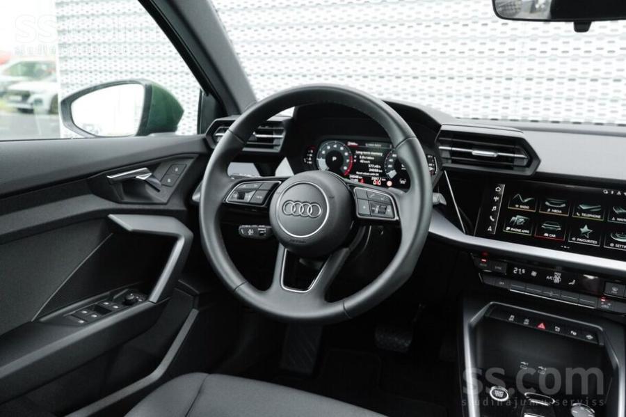 Green Audi A3 2025 in Riga, with an engine capacity of 1.50 L and mileage of 23 thousand km for 27900 €, photo 46 on AUTOMOTO.COM.LV
