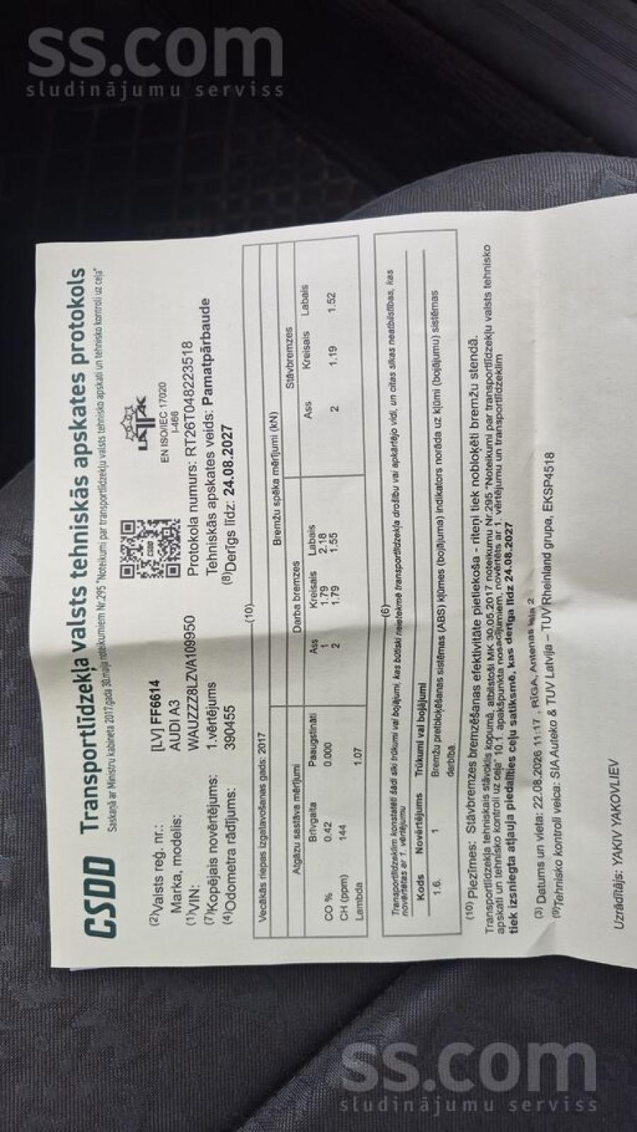 Pelēks Audi A3 1997 Rīga, ar dzinēja tilpumu 1.60 L un nobraukumu 391 tūkst. km par 1350 €, foto 10 vietnē AUTOMOTO.COM.LV