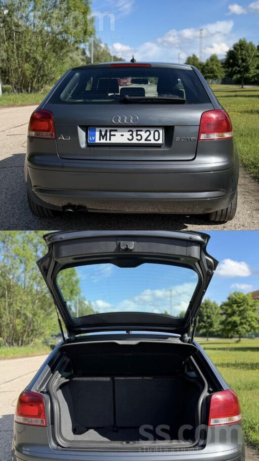 Grey Audi A3 2008 in Riga, with an engine capacity of 2.00 L and mileage of 264 thousand km for 3300 €, photo 12 on AUTOMOTO.COM.LV