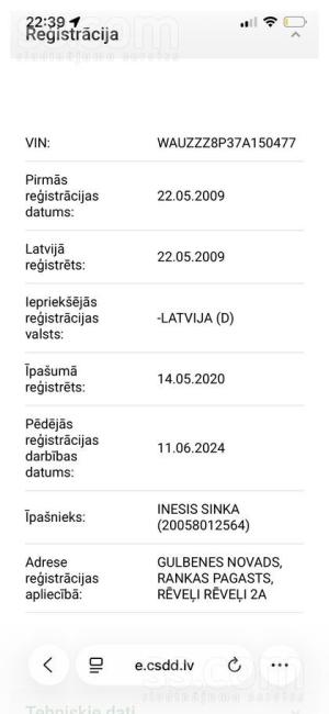 Серый Ауди А3 2009 в Гулбене, объемом двигателя 1.90 л и пробегом 265 тыс. км за 2500 €, фото 14 на AUTOMOTO.COM.LV