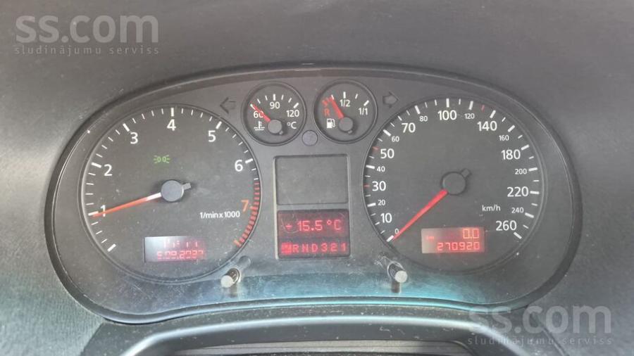 Pelēks Audi A3 2000 Valmiera, ar dzinēja tilpumu 1.60 L un nobraukumu 271 tūkst. km par 890 €, foto 8 vietnē AUTOMOTO.COM.LV