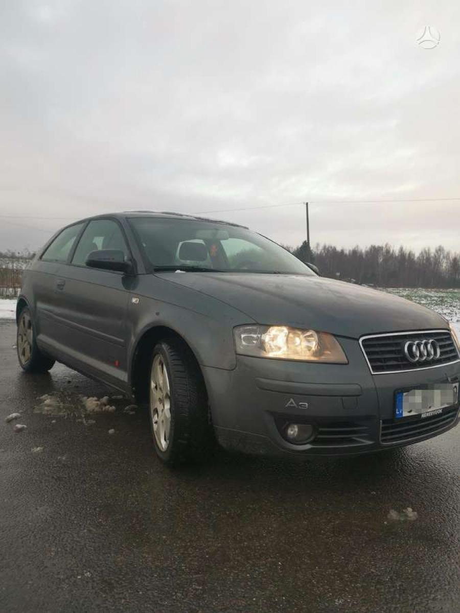Grey Audi A3 2003 in Panevezys, with an engine capacity of 1.97 L and mileage of 269 thousand km for 650 €, photo 1 on AUTOMOTO.COM.LV